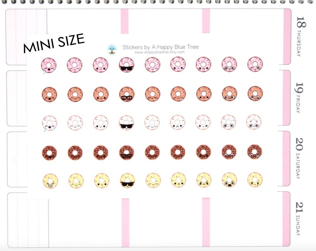 MINI Happy Donut EMOTIONS Themed Stickers for Erin Condren Life Planner ...