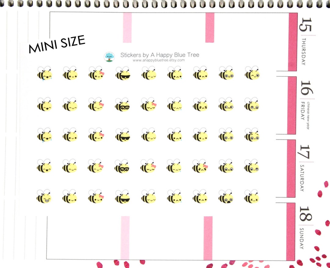 MINI Happy Honey Bee Emotions Themed Stickers for Erin Condren Life ...