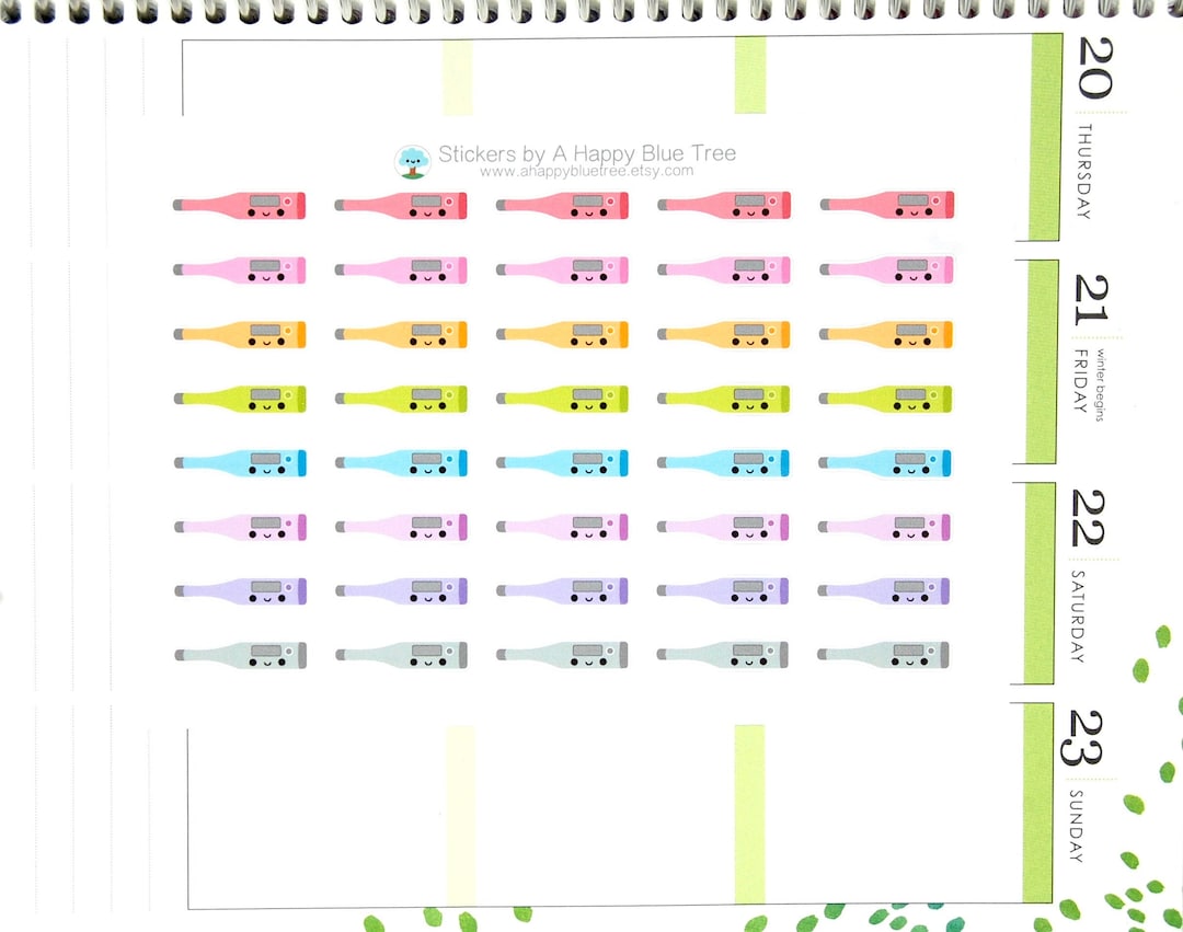 Happy Thermometer Temperature Tracker Reminder Stickers Erin Condren ...