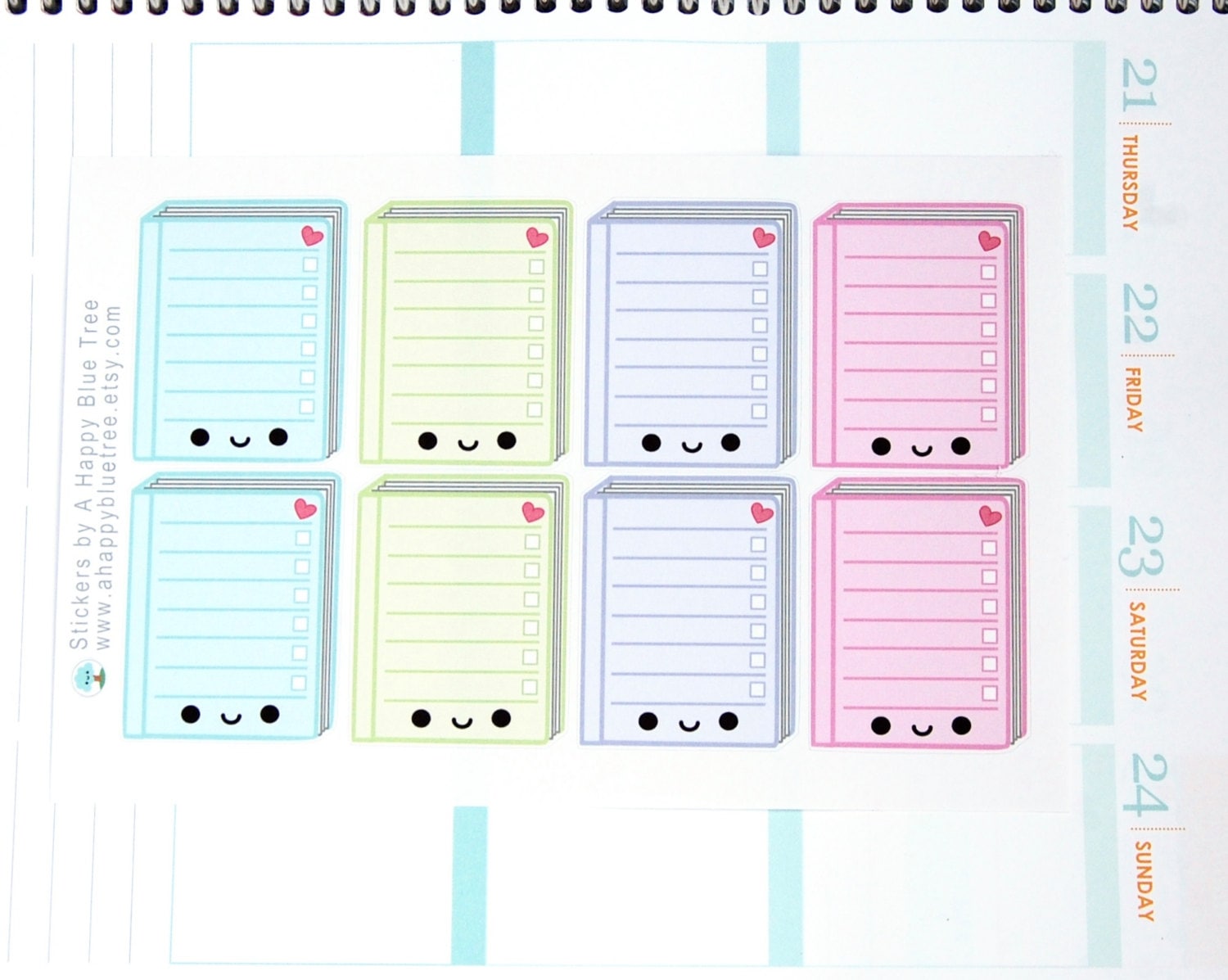 Happy Book Read Full Box Tracker Reminder Cute Kawaii Planner Stickers ...