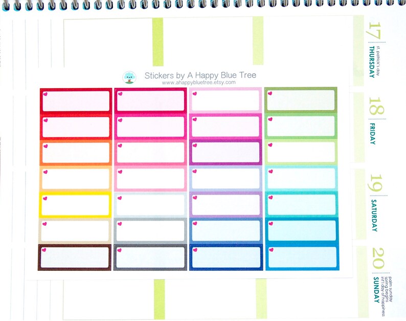 Colorful Label Reminder Tracker Stickers Erin Condren Life - Etsy