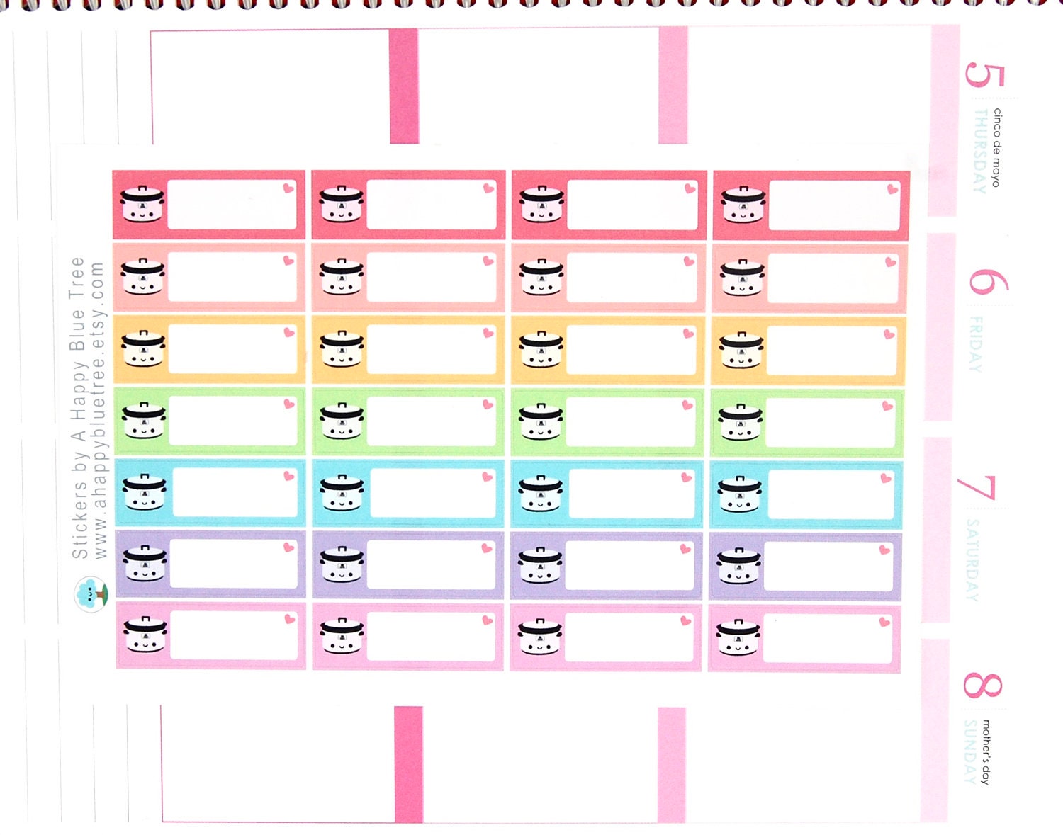 Happy Slow Cooker Label Tracker Reminder Cute Kawaii Personal | Etsy