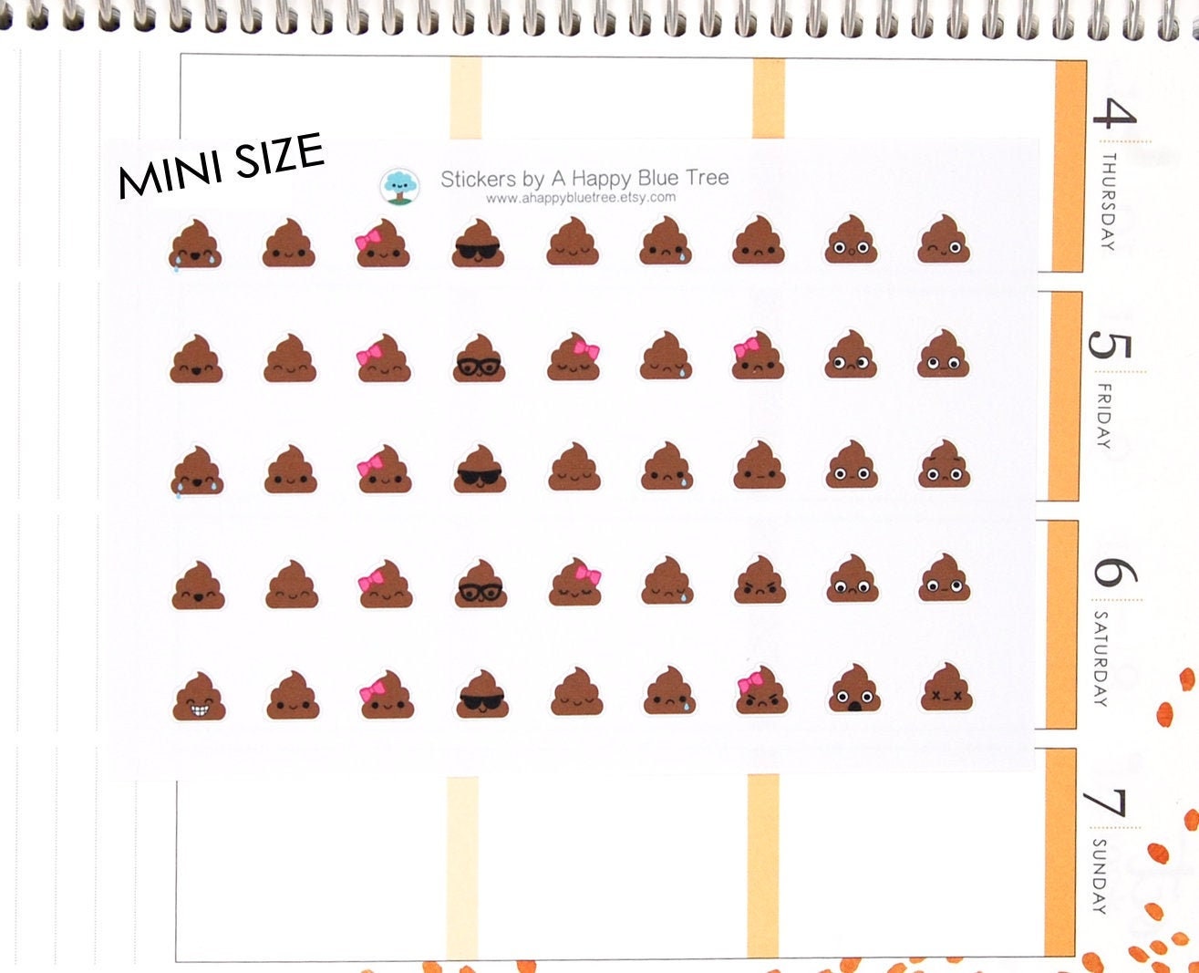 MINI Happy Poo Emotions Themed Stickers for Erin Condren Life - Etsy