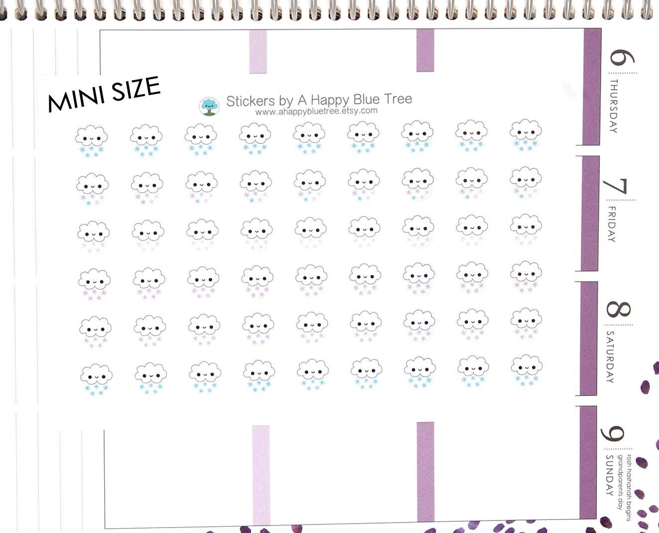 MINI Happy Snow Storm Stickers Erin Condren Life Planner ECLP | Etsy