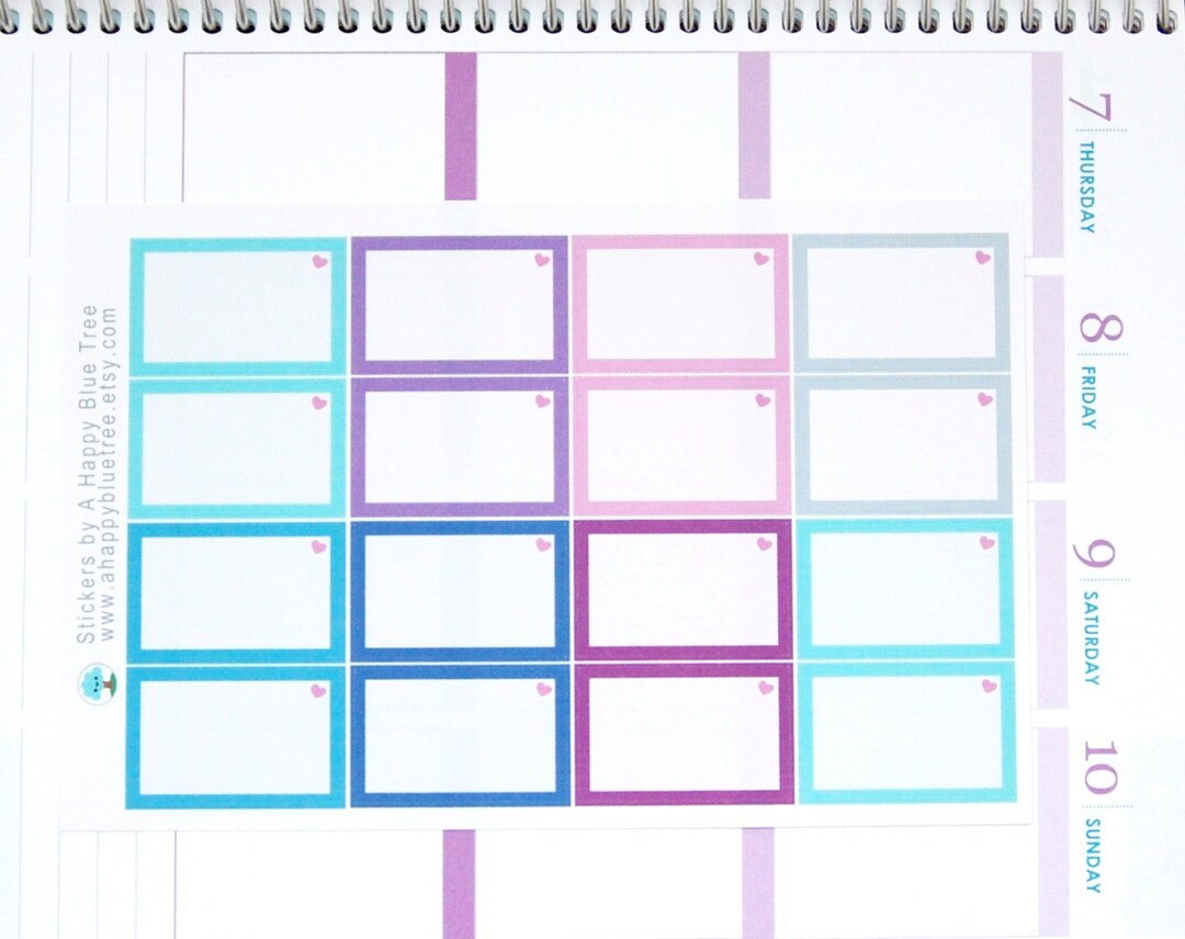 Colorful Half Box With a Heart (WINTER Colors) Stickers Erin Condren ...
