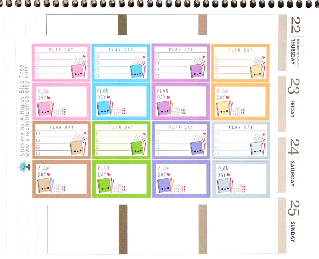 Happy Plan Planning Day Half Box Stickers Erin Condren Life Planner ...