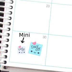 Happy MINI Day off Reminder Tracker Cute Kawaii Planner Stickers Erin ...