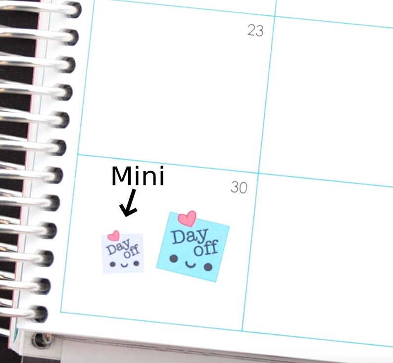 Happy MINI Day off Reminder Tracker Cute Kawaii Planner Stickers Erin ...