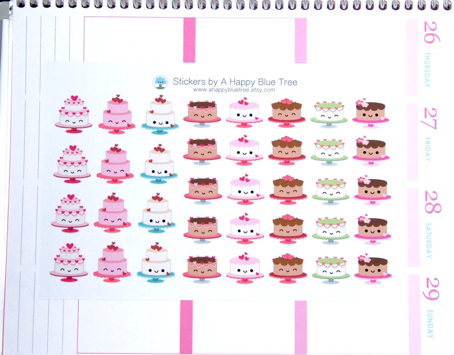Happy Celebration Cakes Tracker Reminder Erin Condren Life - Etsy