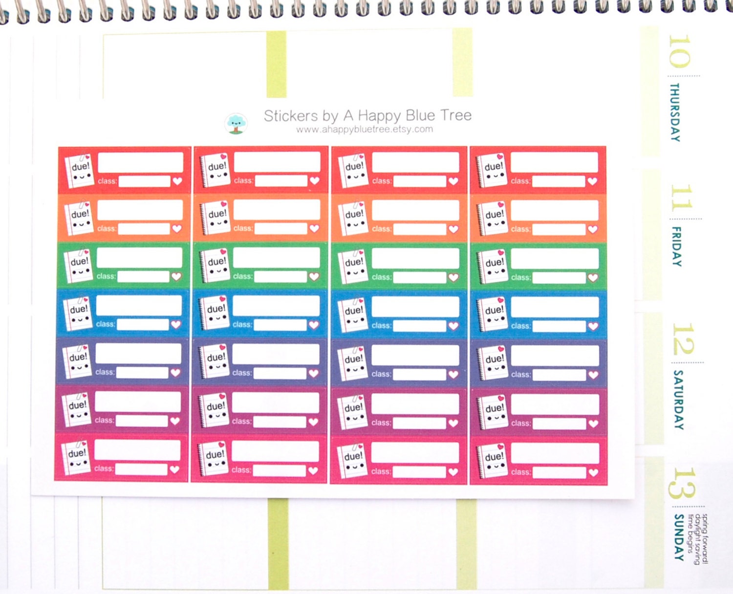 Happy School Assignment Due Reminder Label Cute Kawaii | Etsy