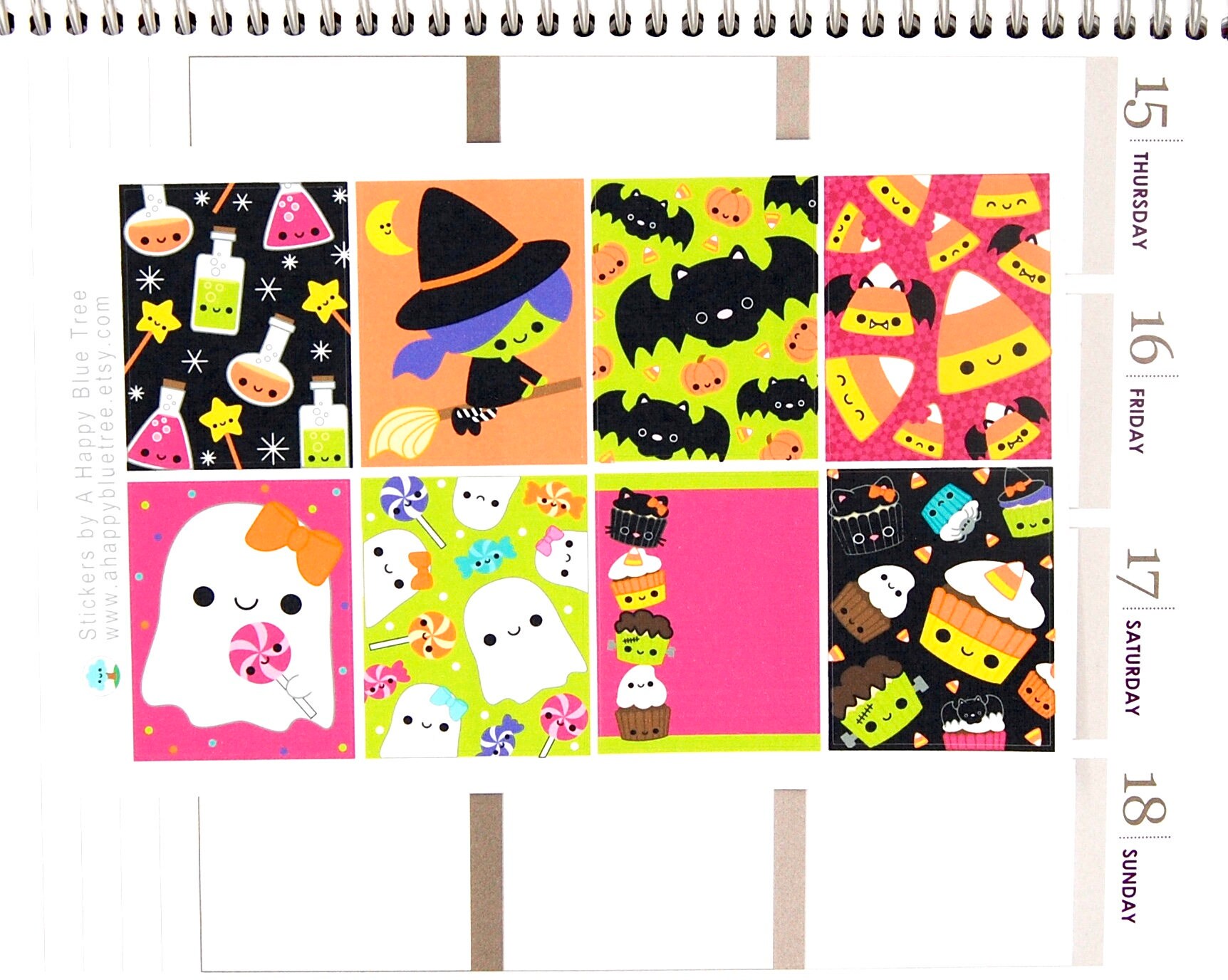 Happy Halloween Treats Full Box Themed Stickers VERTICAL Erin Condren ...