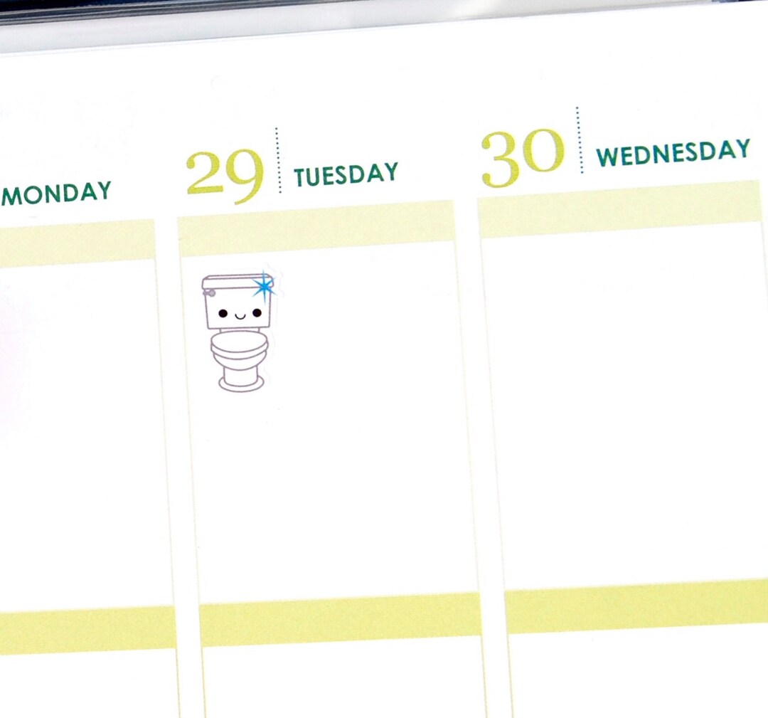 Happy Clean Toilet Bathroom Reminder Kawaii Stickers Erin Condren ...
