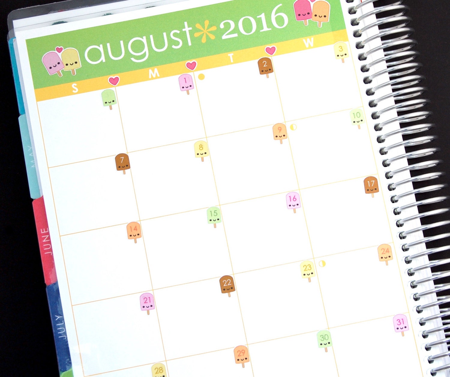 Tiny Happy Popsicle Ice Cream Monthly Date Dots Covers Erin - Etsy