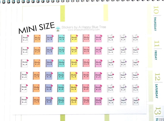 MINI Happy Study Test Reminder Tracker Cute Kawaii Personal | Etsy