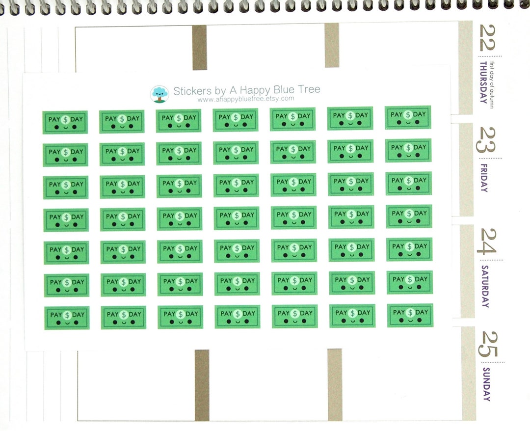 Happy Payday Tracker Reminder Cute Kawaii Planner Stickers Erin Condren ...