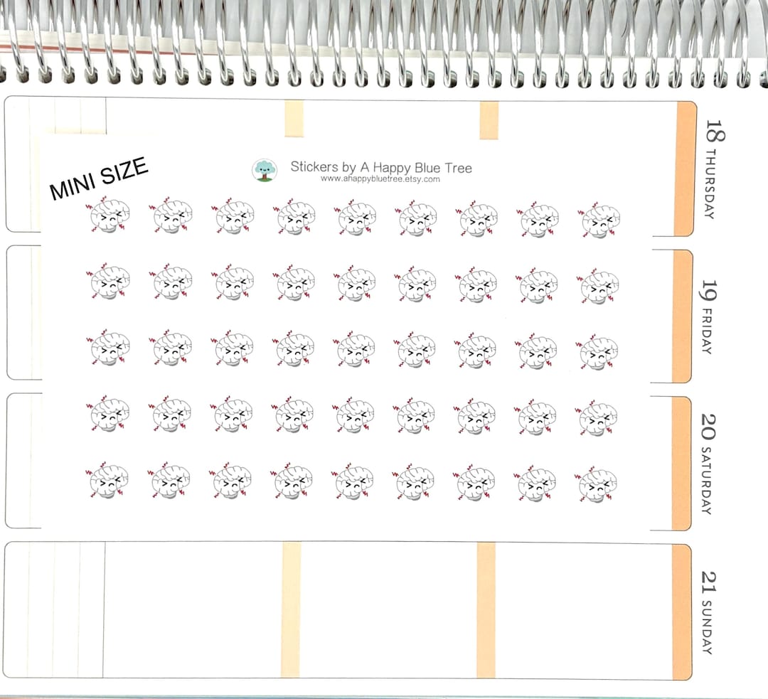 MINI Sad Headache Reminder Tracker Cute Kawaii Planner Stickers Erin ...