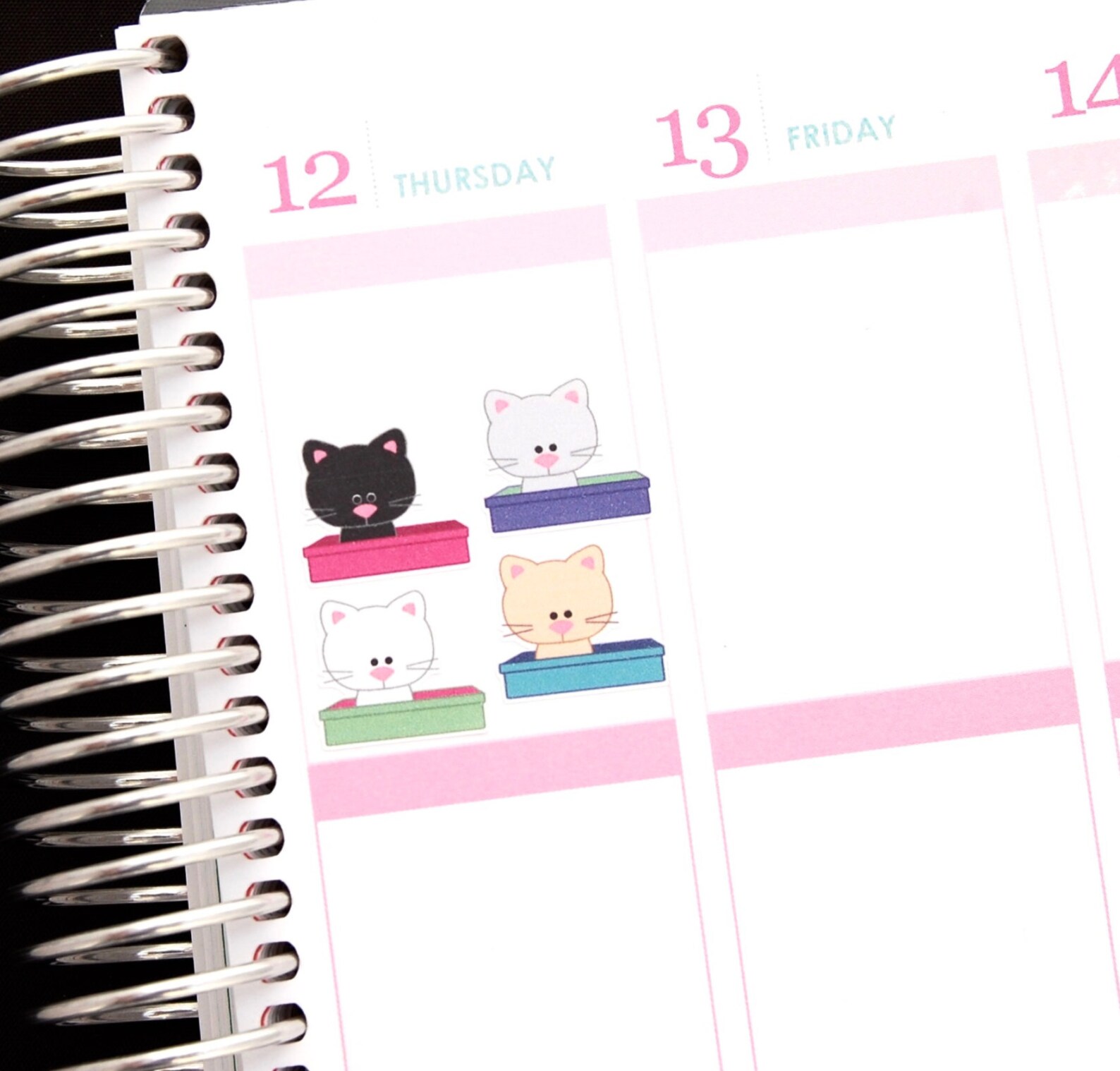 Happy Cat Litter Reminder Kawaii Stickers for Erin Condren Planner ...