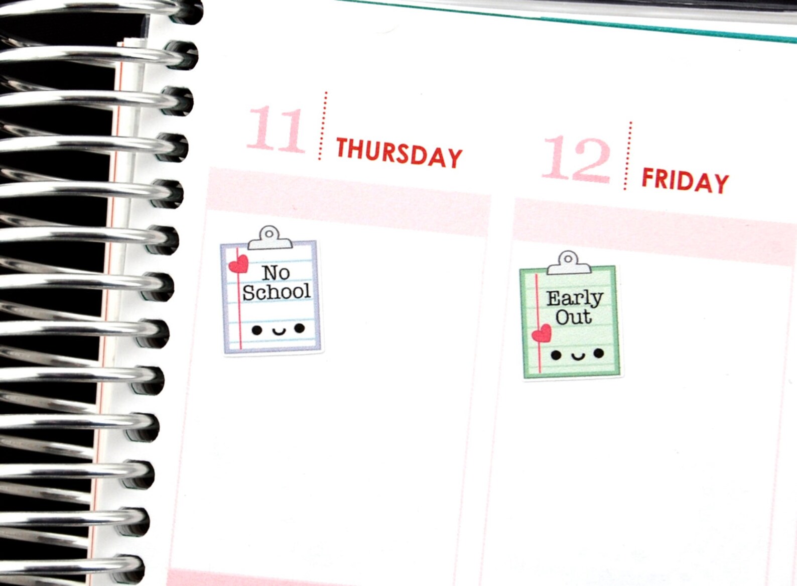 Happy No School Reminder Tracker Cute Kawaii Planner Stickers for Erin ...