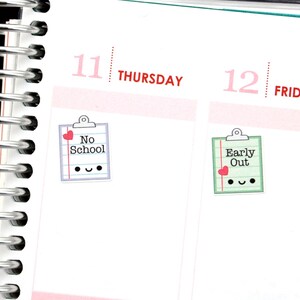 Happy No School Reminder Tracker Cute Kawaii Planner Stickers for Erin ...