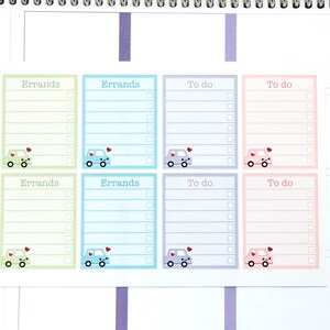 Happy Errands Car List Full Box Stickers for Erin Condren Life Planner ...