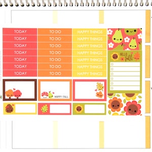 Happy Fall Harvest Sticker Set VERTICAL Erin Condren Life Planner ECLP ...
