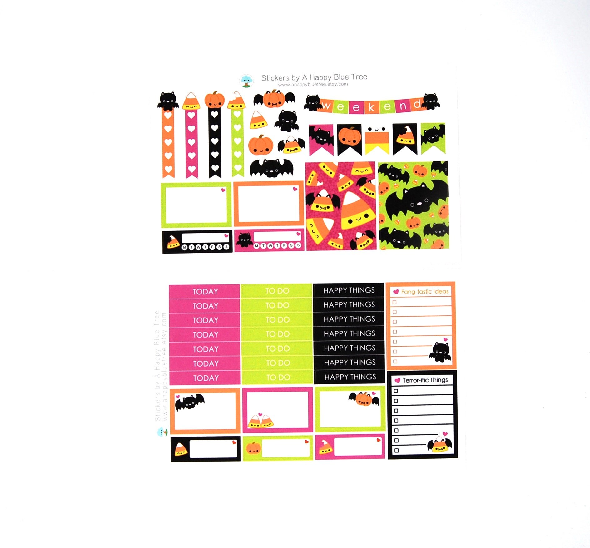 Happy Halloween Treats Sticker Set of 10 VERTICAL Erin Condren - Etsy