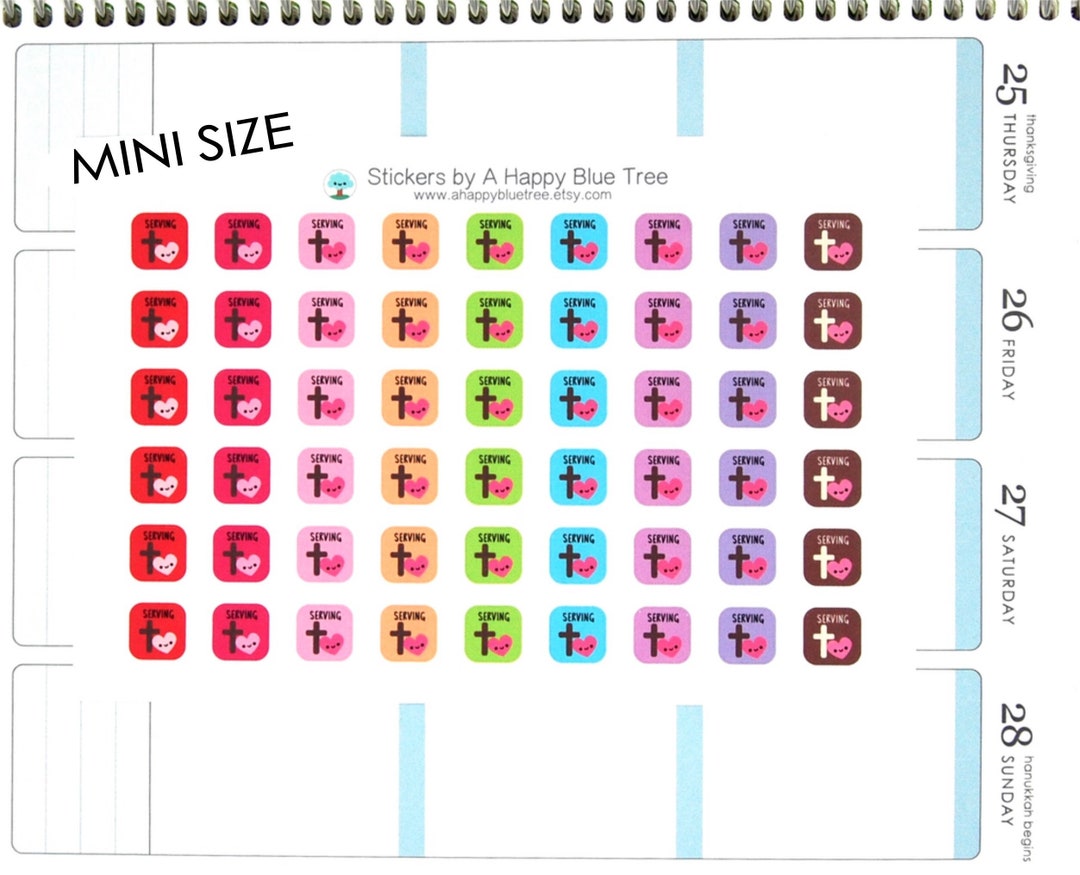 MINI Happy Serve Square Reminder Tracker Cute Kawaii Planner Stickers ...