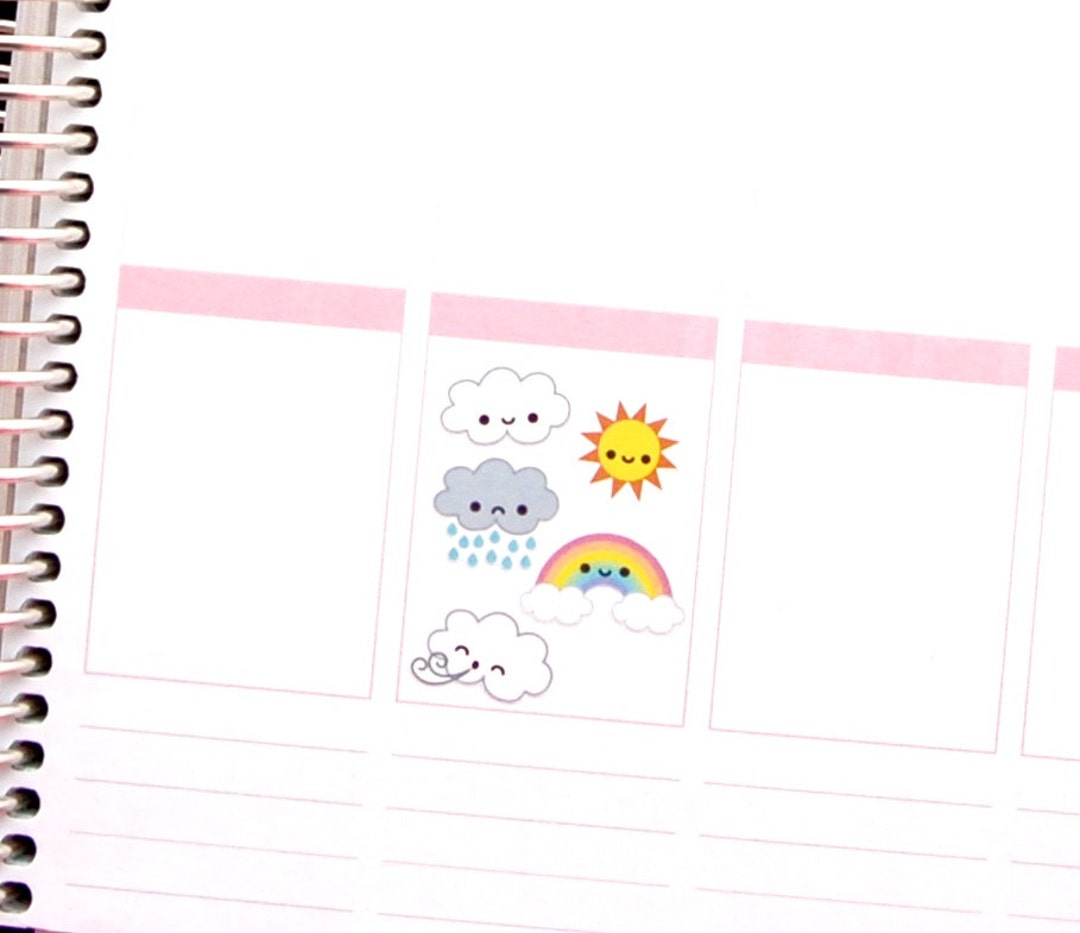 Happy and Sad Weather Tracker Reminder Cute Kawaii Personal Planner ...