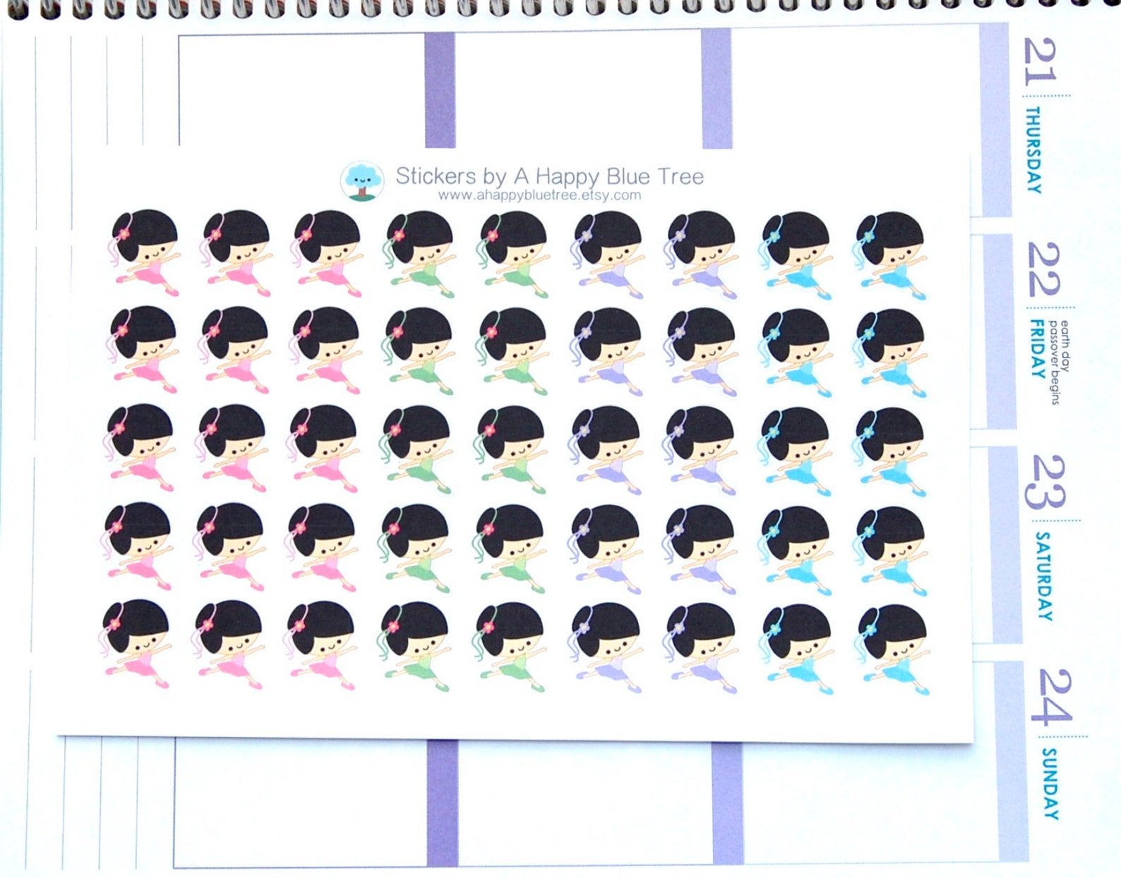 Happy Dancer Girl Reminder Cute Kawaii Planner Stickers Erin | Etsy