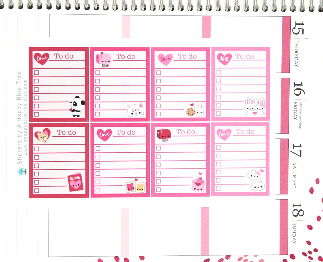 Happy Valentine's Day to Do List Full Box Stickers Erin Condren Life ...