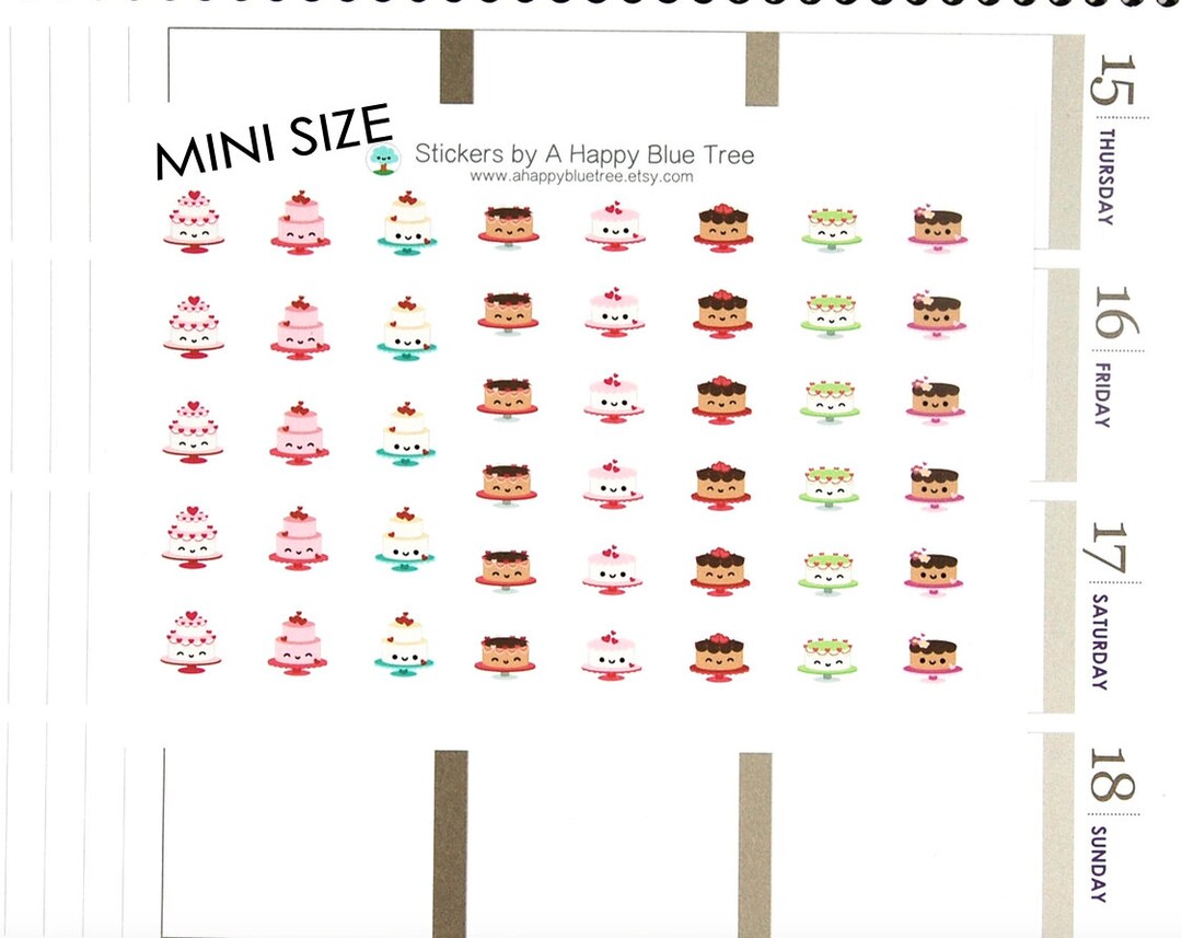 Happy MINI Celebration Cakes Tracker Reminder Erin Condren Life Planner ...