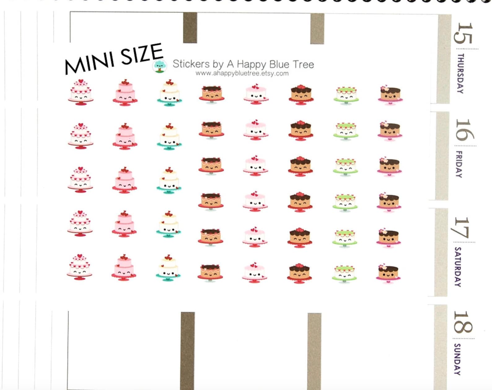 Happy MINI Celebration Cakes Tracker Reminder Erin Condren - Etsy