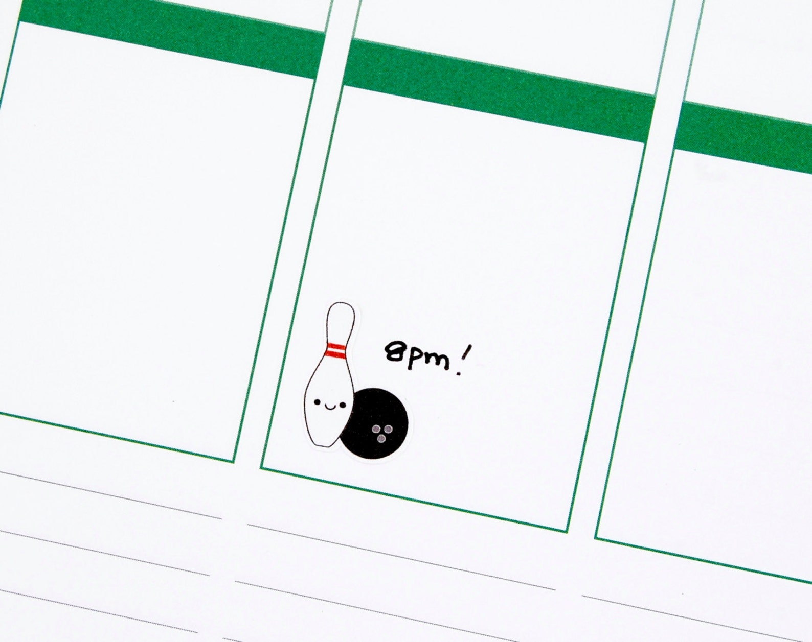 Happy Bowling Ball and Pin Game Night Practice Reminder Kawaii - Etsy