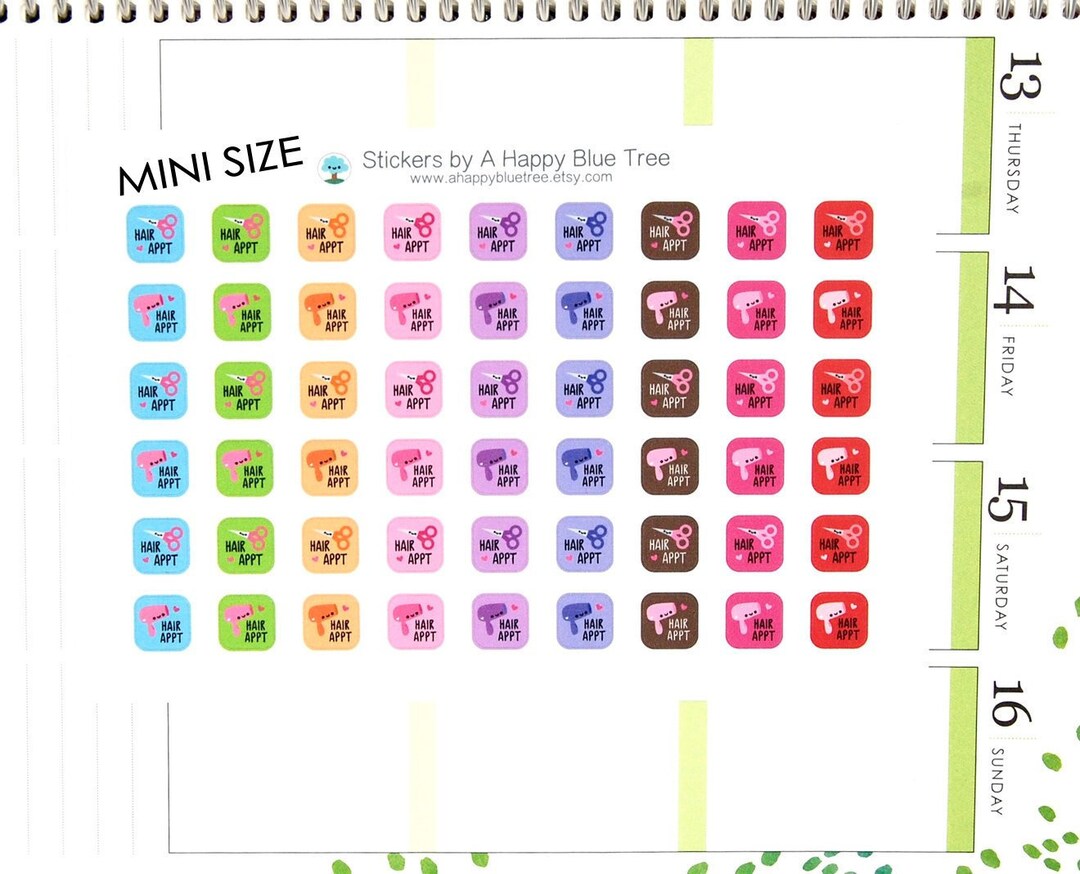 Happy MINI Hair Haircut Appointment Reminder Tracker Cute Kawaii ...