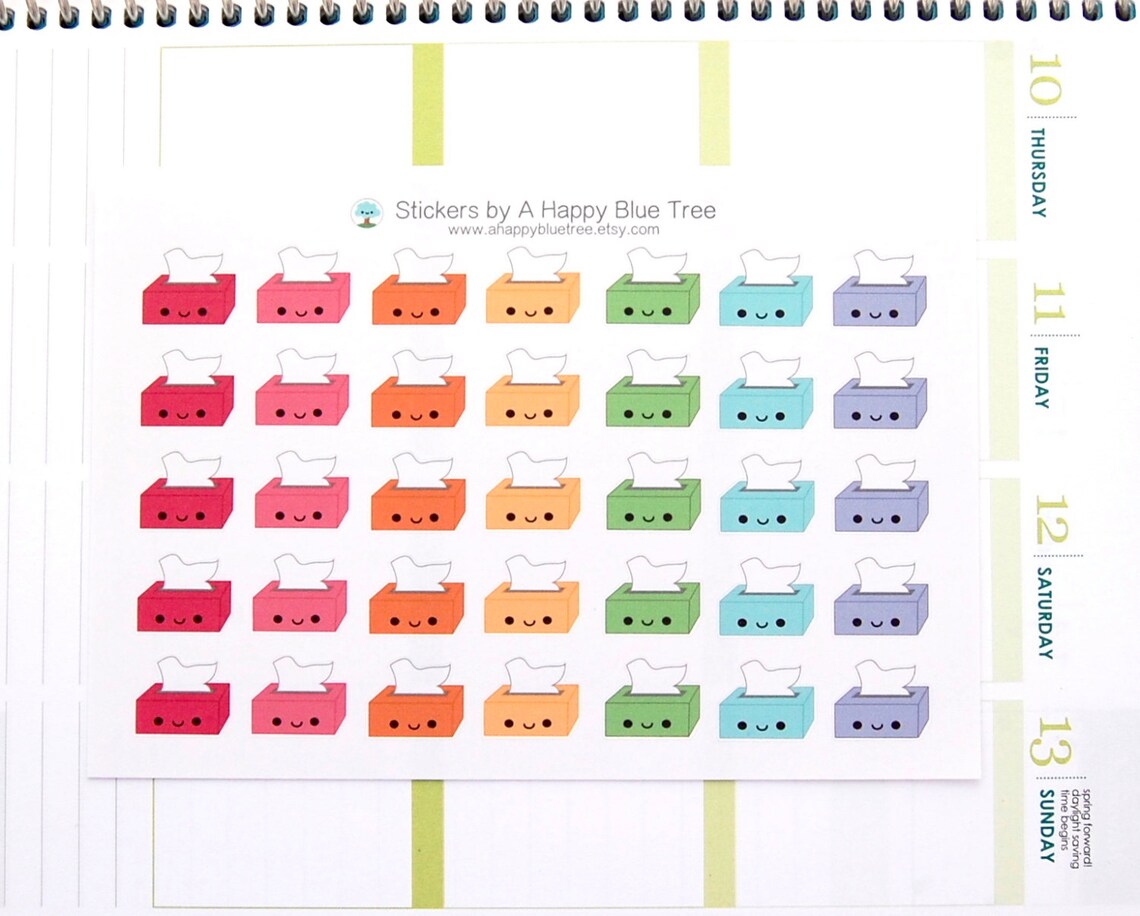 Happy or Sad Tissue Box Reminder Cute Kawaii Planner | Etsy