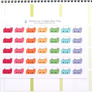 Happy (or Sad) Tissue Box Reminder Cute Kawaii Planner Stickers Erin ...