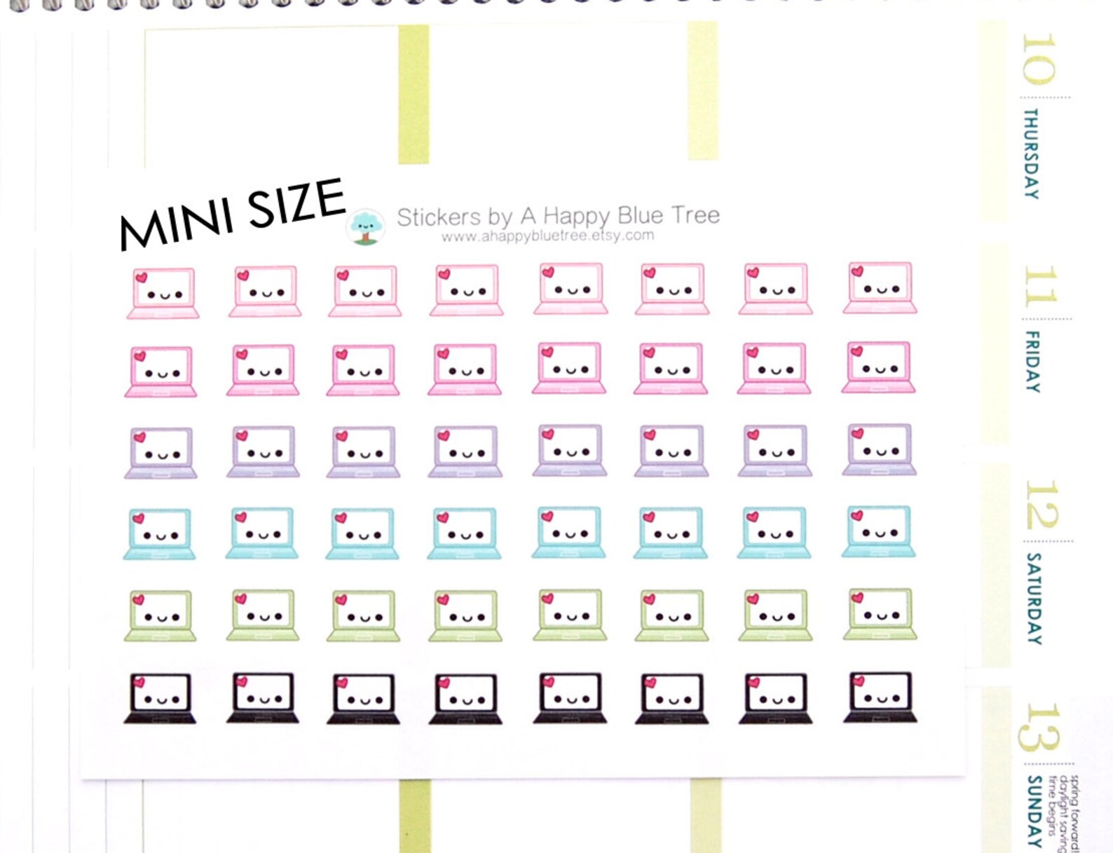 MINI Happy Laptop Computer Tracker Reminder Kawaii Stickers Erin ...