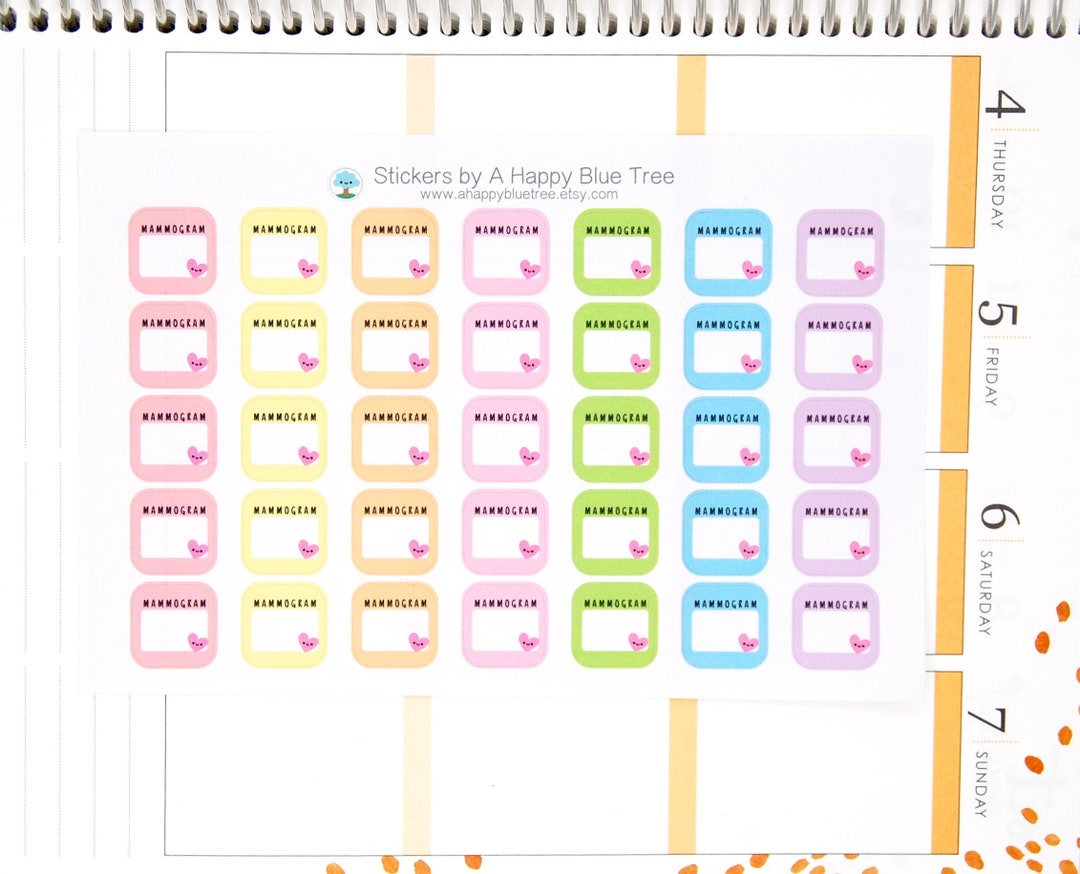 Happy Mammogram Doctor Appointment Write in Reminder Tracker Cute ...