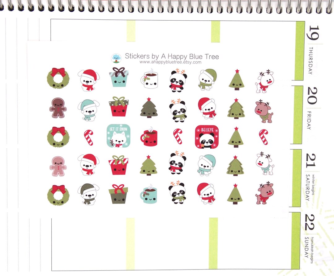 Happy Christmas Friends Themed Stickers Erin Condren Life Planner ECLP ...