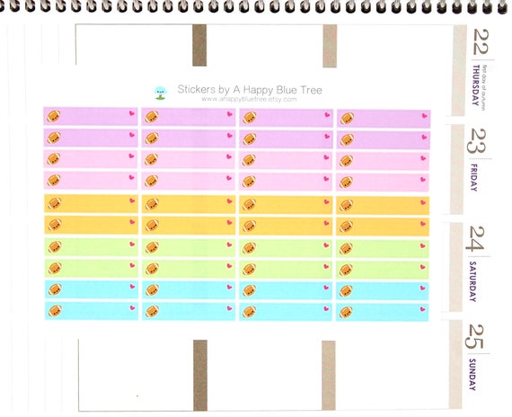 Happy Football THIN Label Tracker Reminder Cute Kawaii | Etsy