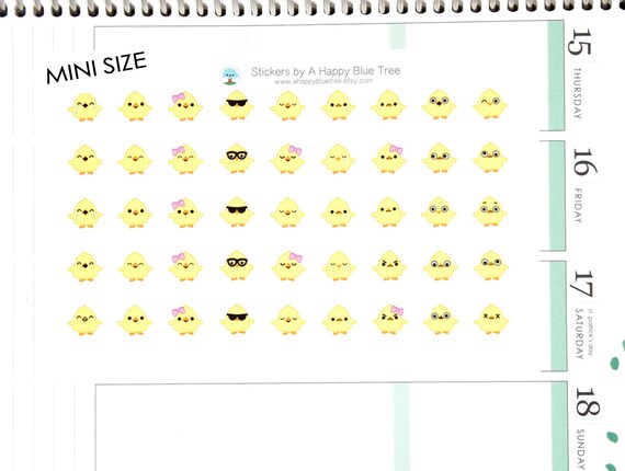 MINI Happy Baby Chick EMOTIONS Themed Stickers for Erin | Etsy