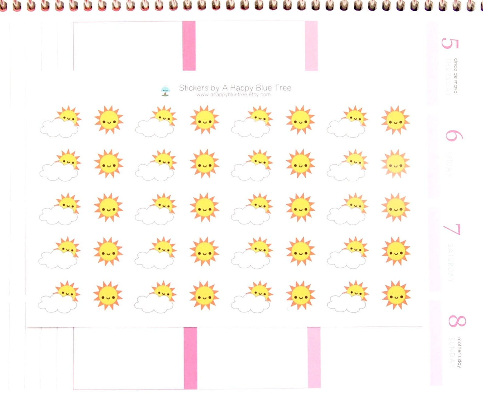 Happy and Sad Weather Tracker Reminder Cute Kawaii Personal Planner ...