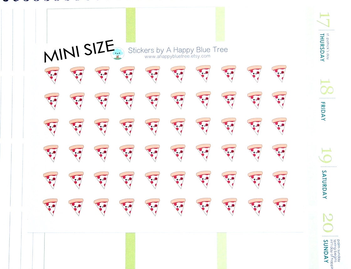 MINI Happy Pizza Night Tracker Reminder Kawaii Stickers Erin - Etsy