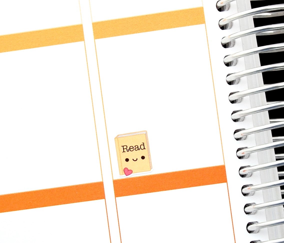 Happy Book Read Tracker Reminder Cute Kawaii Planner Stickers - Etsy