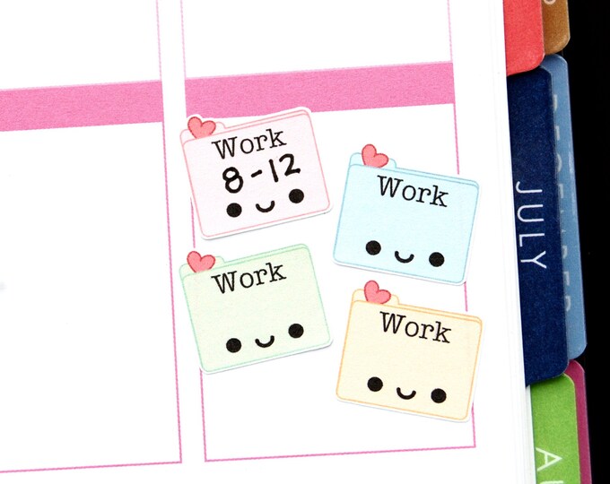 Happy Work Schedule Clipboard Full Box Reminder Kawaii Stickers ...
