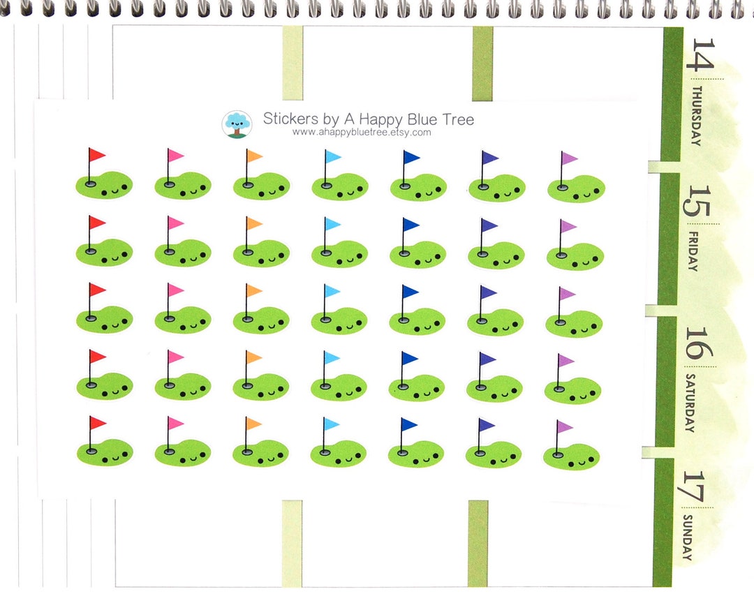Happy Golf Tournament Practice Reminder Kawaii Stickers Erin Condren ...