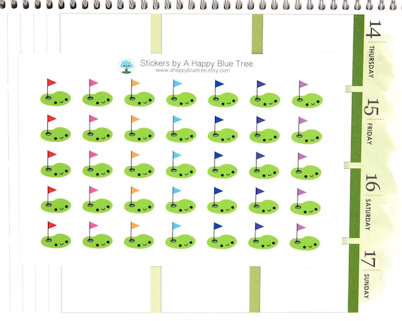 Happy Golf Tournament Practice Reminder Kawaii Stickers Erin | Etsy