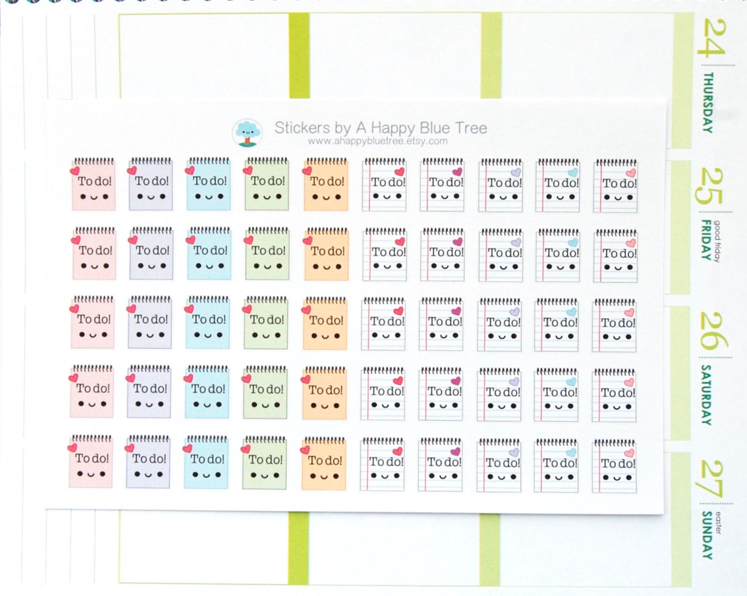 Happy to Do List Reminder Tracker Cute Kawaii Planner Stickers - Etsy