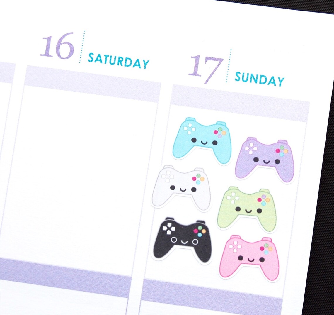 Happy Video Game Controller Tracker Reminder Kawaii Stickers - Etsy