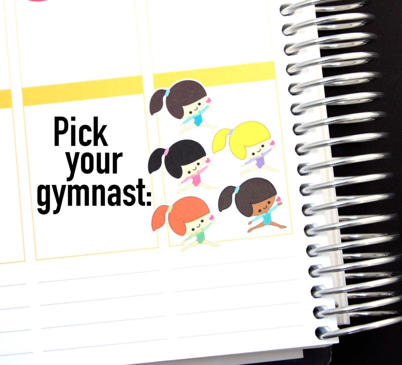 Happy Gymnast Girl Reminder Tracker Erin Condren Life Planner - Etsy